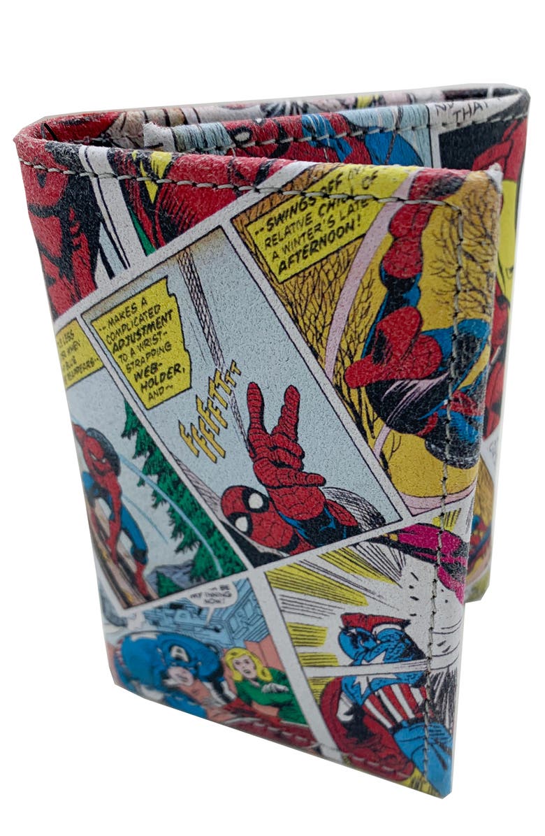 Marvel Comic Strips Leather Trifold Wallet | Nordstromrack