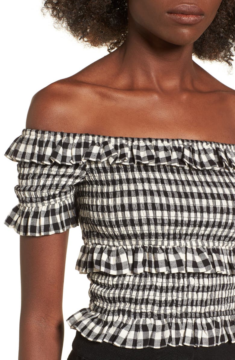 MOON RIVER Off the Shoulder Smocked Top | Nordstrom