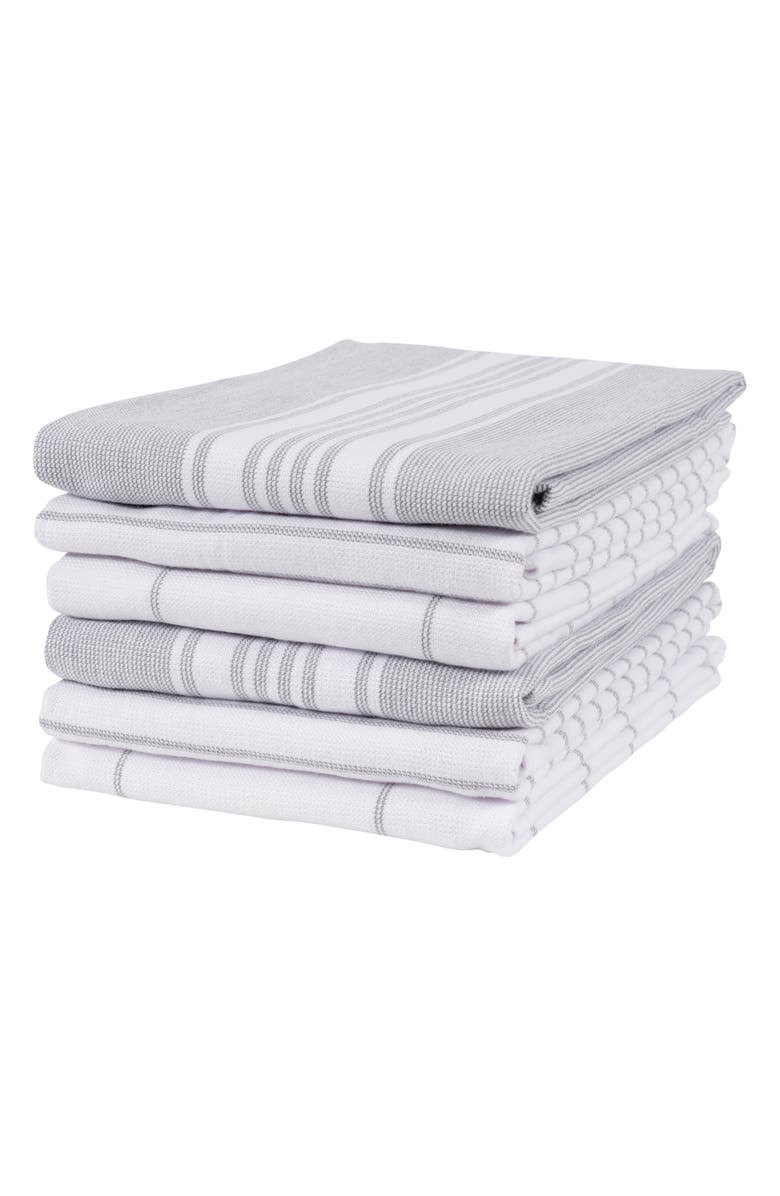 KAF Home Monaco Set of 6 Stripe & Check Terry Kitchen Towels | Nordstrom