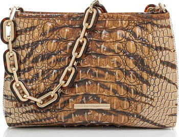 Brahmin Mod Lorelei Tiger Stripe Croc Embossed Leather Shoulder Bag ...