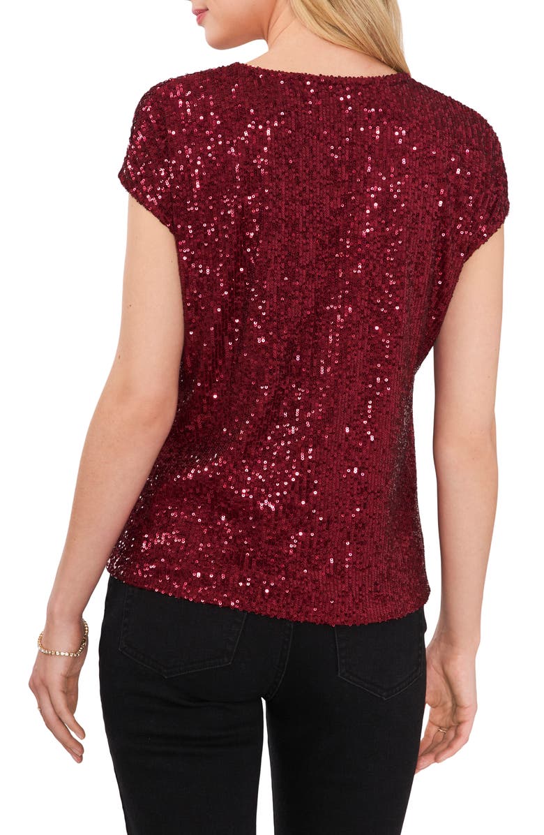 Vince Camuto Sequin Cap Sleeve Top | Nordstrom