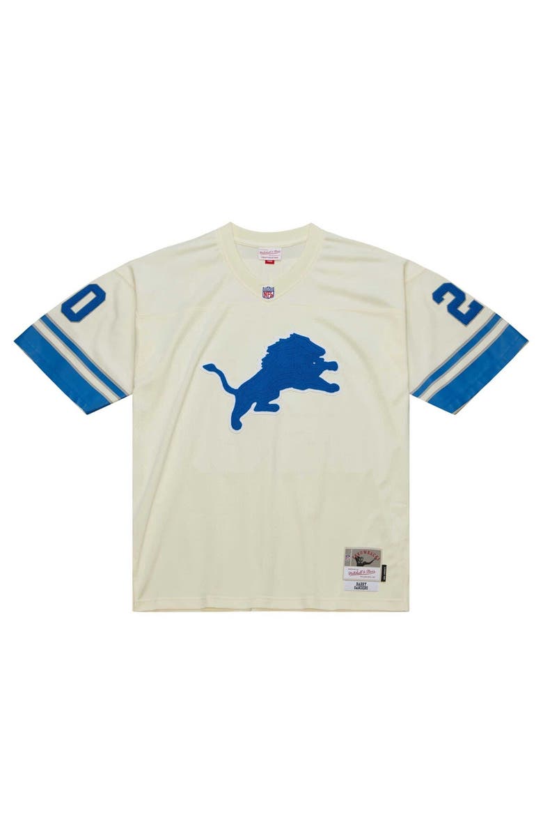 Mitchell & Ness Men's Mitchell & Ness Barry Sanders Cream Detroit Lions ...