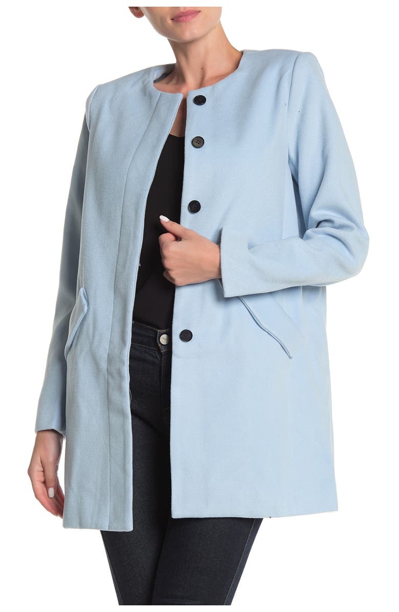 FRNCH Solid Two Pocket Peacoat | Nordstromrack