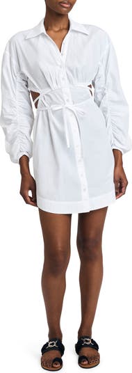 Derek Lam 10 Crosby Jayce Cutout Detail Long Sleeve Cotton Shirtdress ...