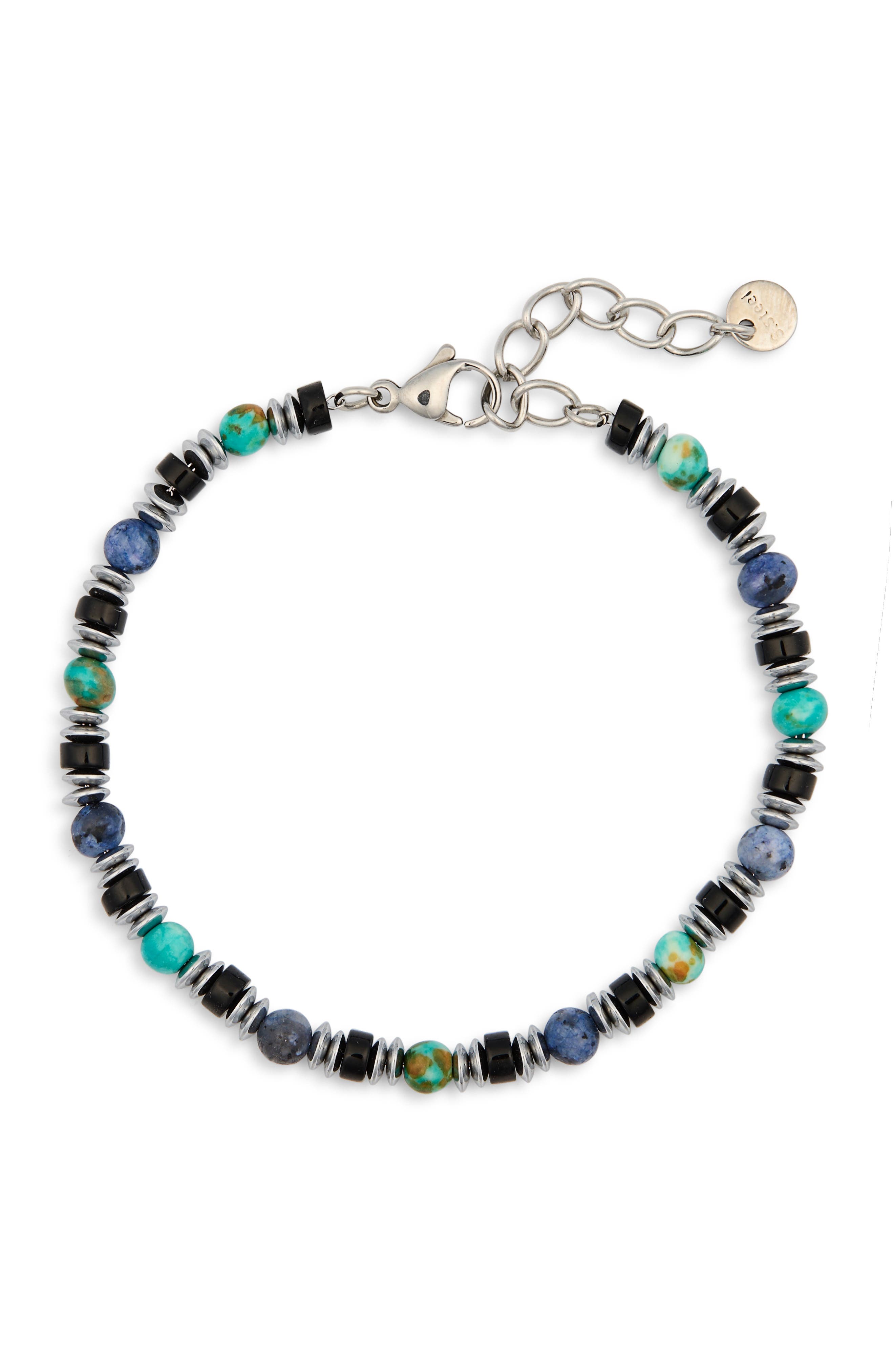 EYE CANDY LOS ANGELES Men's Malik Natural Stone Beaded Bracelet ...