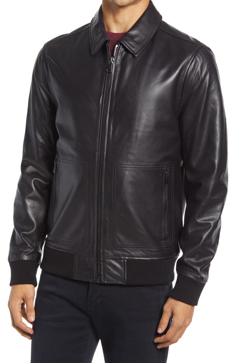 Nordstrom Men's Leather Bomber Jacket | Nordstromrack