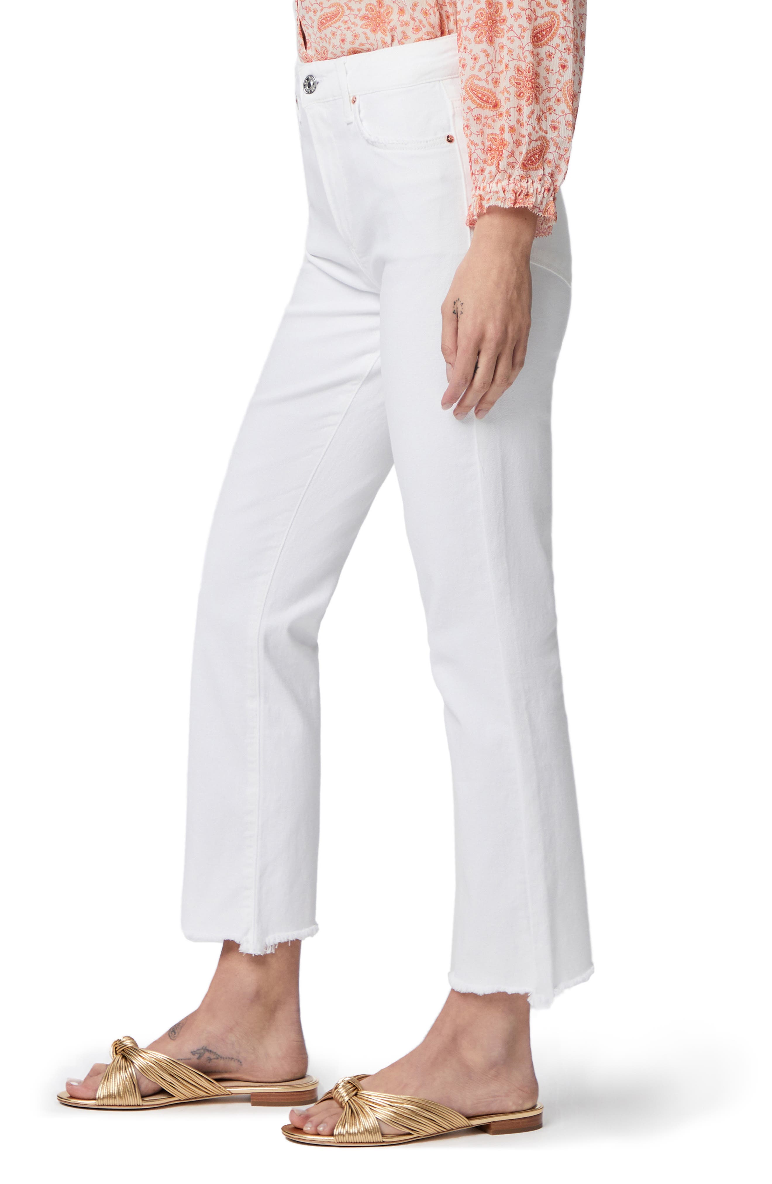 PAIGE Cindy Frayed High Waist Ankle Straight Leg Jeans | Nordstromrack