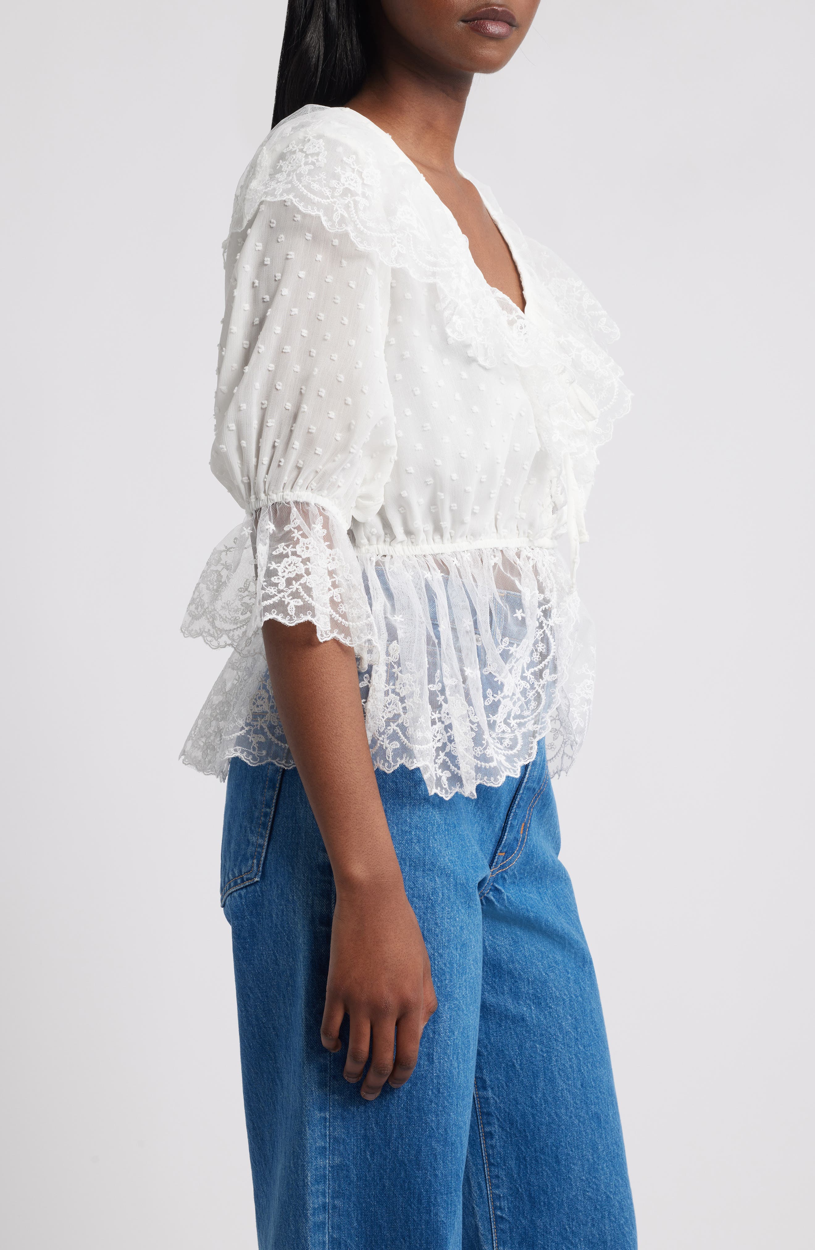 Lipsy Lace Dobby Shirt | Nordstrom