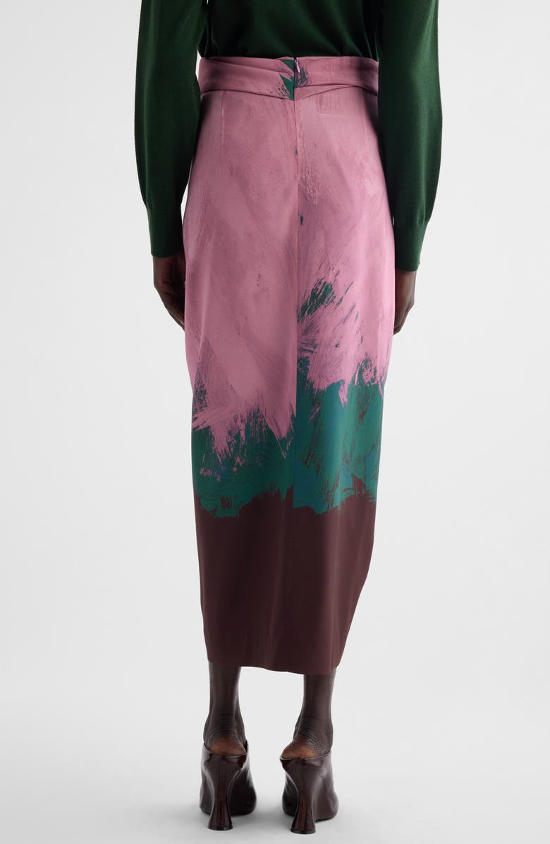 Dries Van Noten Sidra Twist Front Stretch Silk Skirt | Nordstromrack