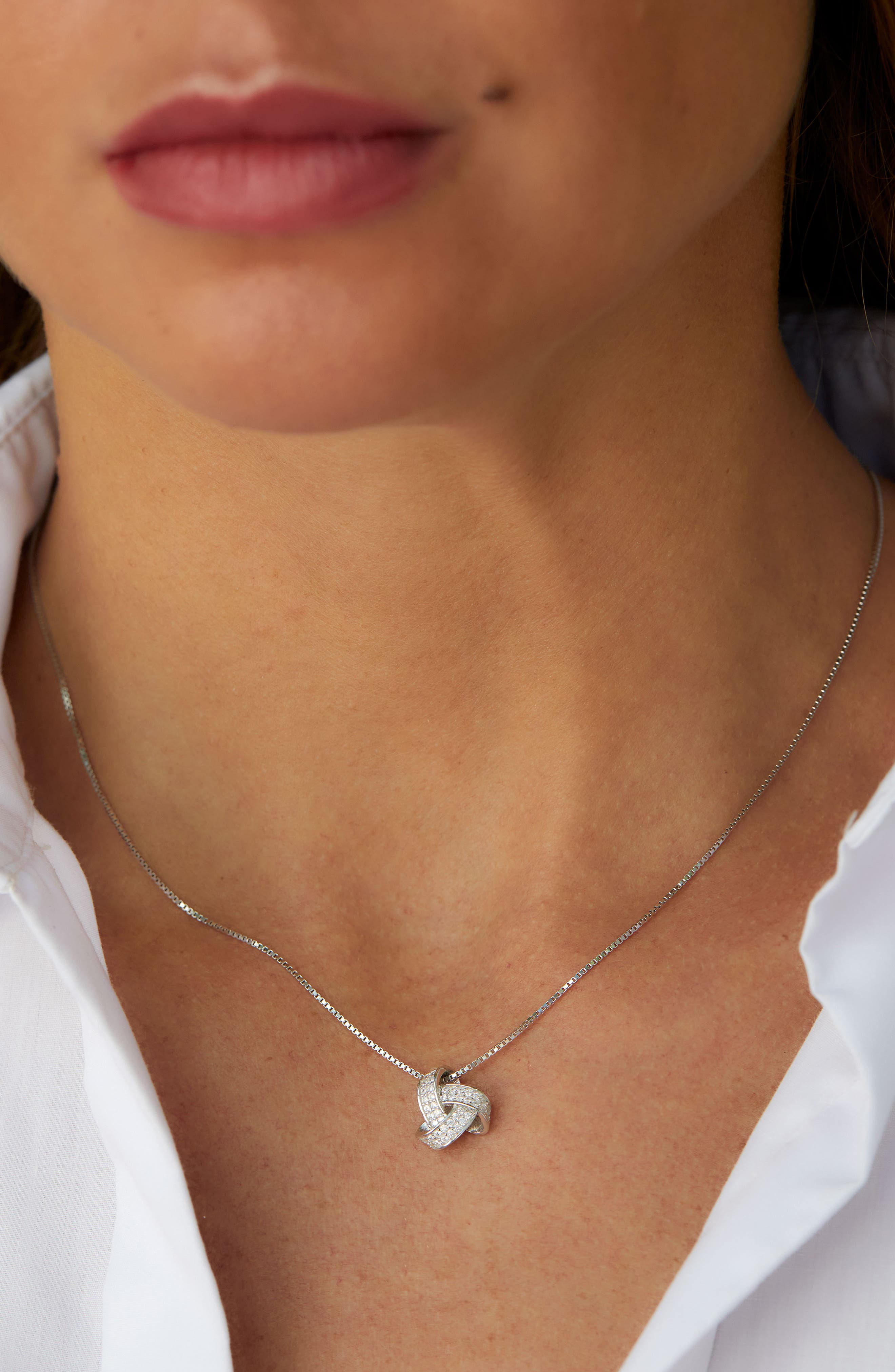 SAVVY CIE JEWELS Love Knot Pendant Necklace | Nordstromrack