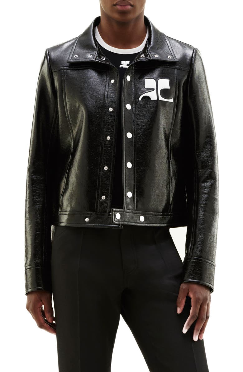 Courrèges Logo Patch Vinyl Jacket | Nordstromrack