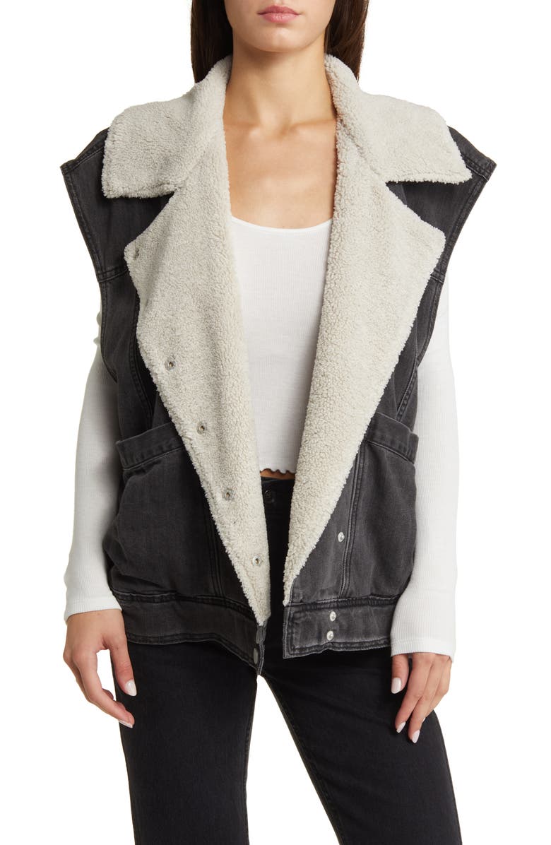 BLANKNYC Oversize Fleece Lined Denim Vest | Nordstromrack