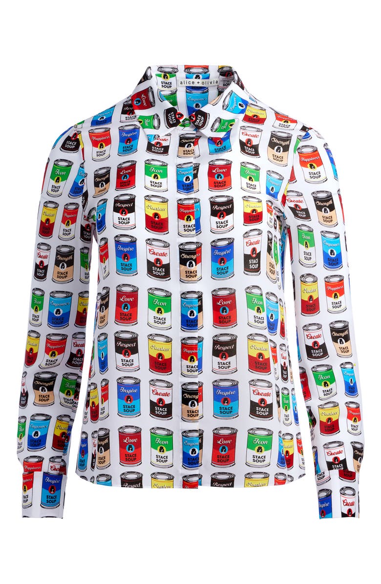 Alice + Olivia Willa Pop Art Silk Shirt | Nordstrom
