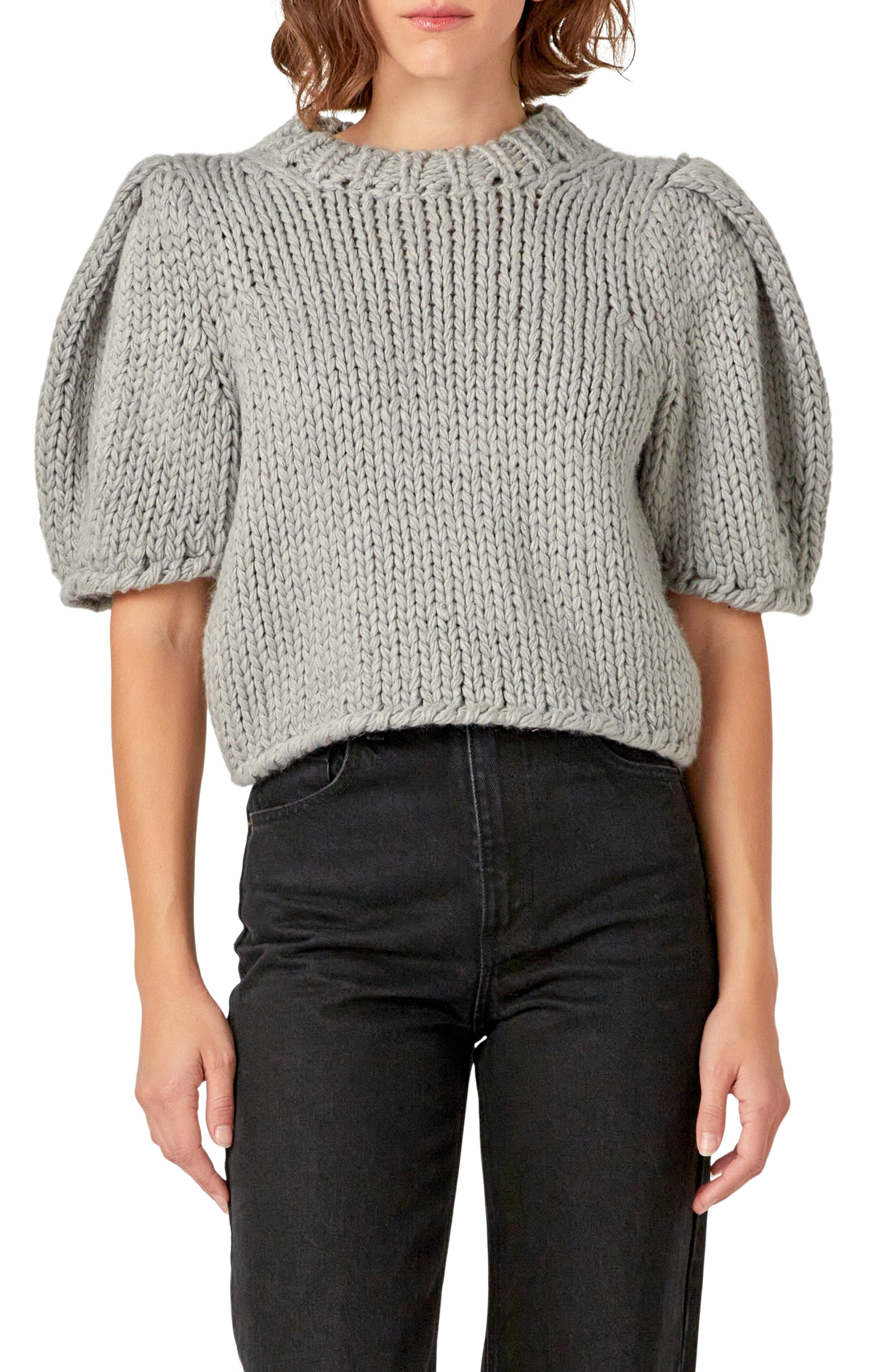 English Factory Puff Sleeve Knit Shirt | Nordstromrack
