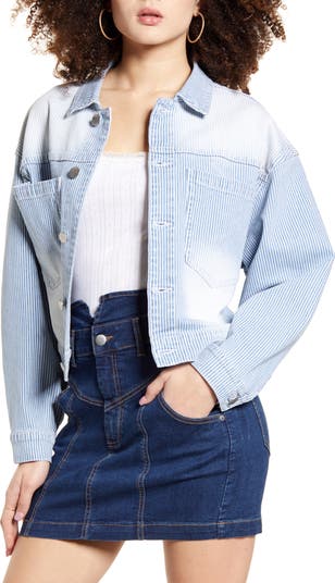 PTCL Stripe Boxy Denim Jacket | Nordstrom