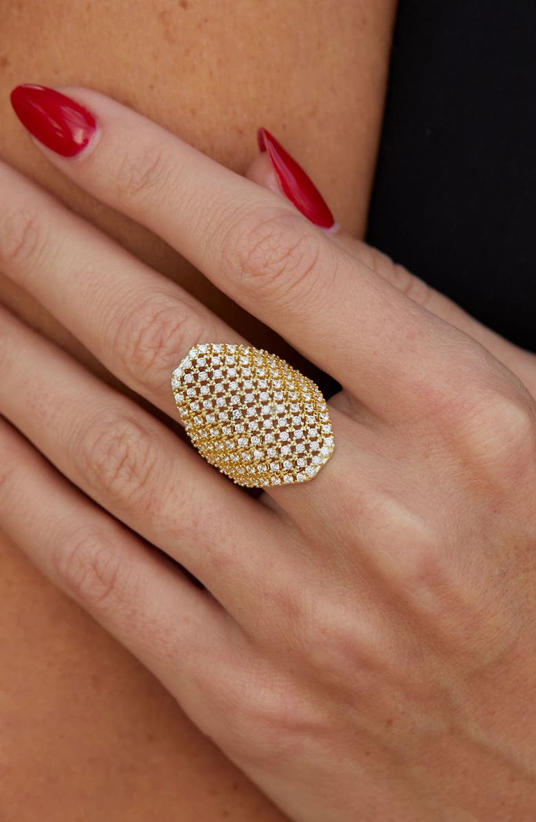 SAVVY CIE JEWELS 18K Gold Plated Sterling Silver Pavé Cubic Zirconia ...