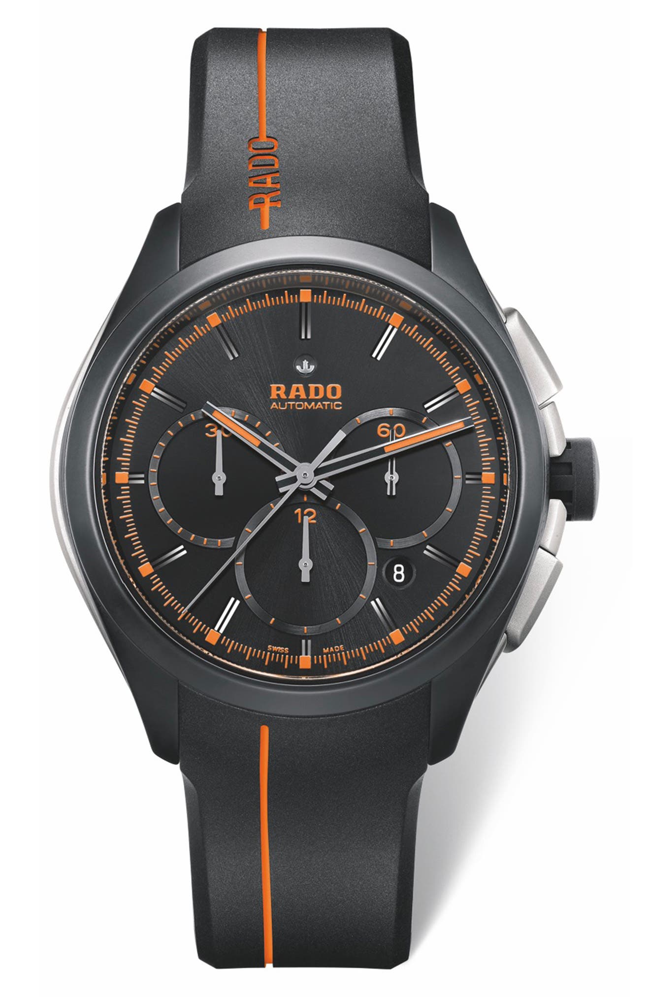 RADO Men's Rado HyperChrome Court Collection Rubber Strap Watch, 45mm ...