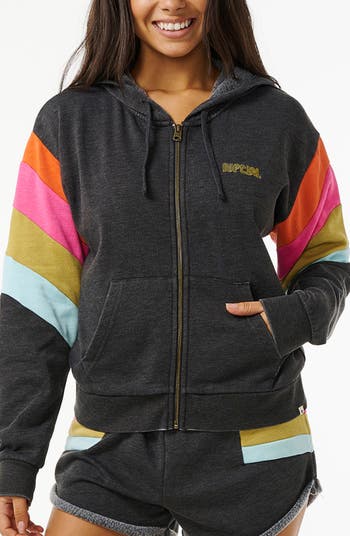 Rip Curl Surf Revival Colorblock Zip-Up Fleece Hoodie | Nordstrom