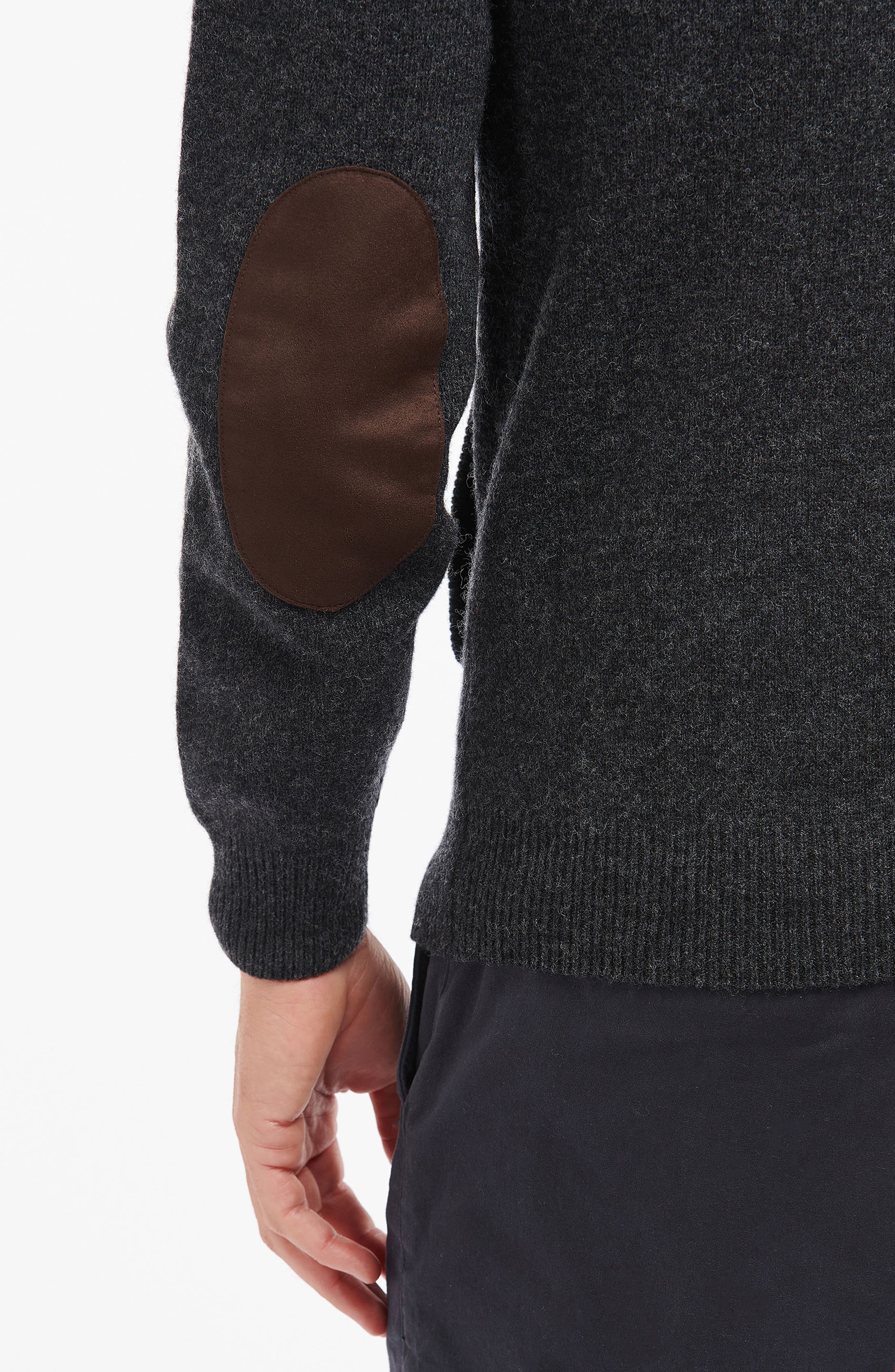Barbour Elbow Patch Wool Cardigan | Nordstrom
