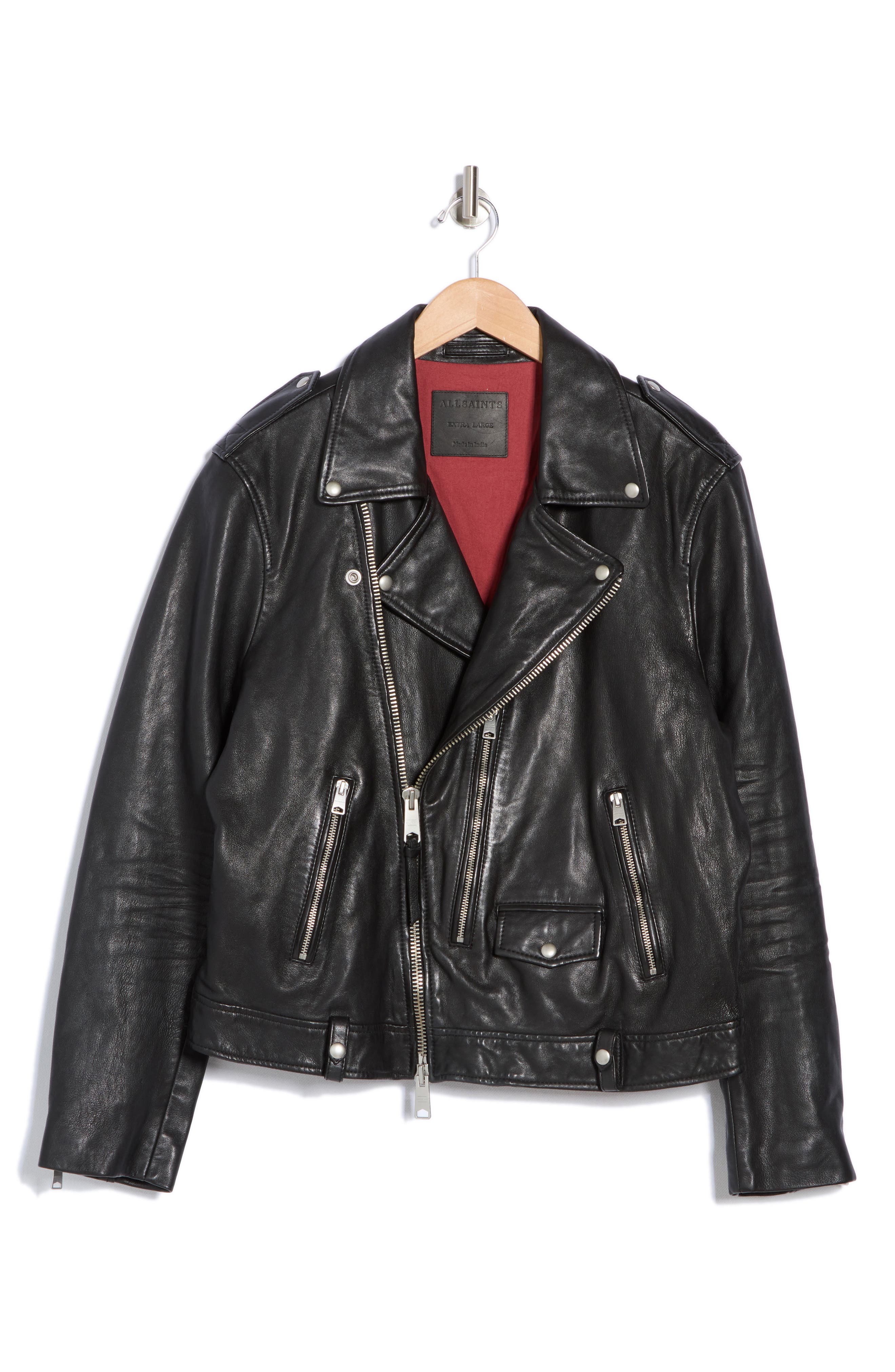 AllSaints Dren Leather Biker Jacket | Nordstromrack