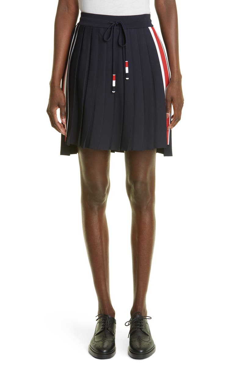 Thom Browne Step Hem Pleated Drop Back Miniskirt | Nordstrom
