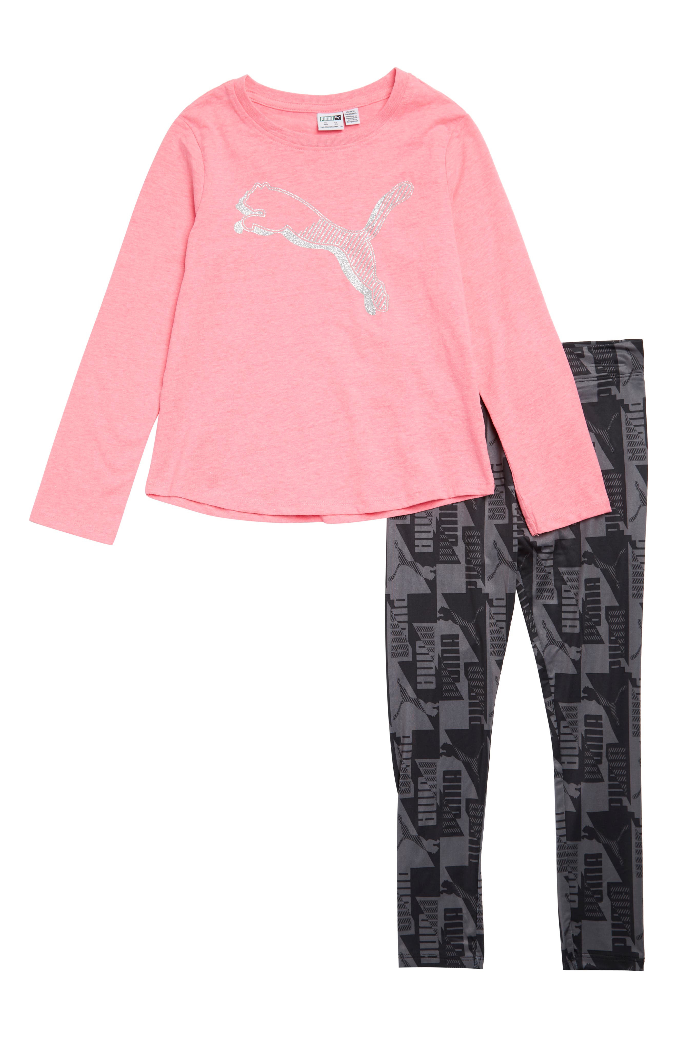 Kids' Jersey Long Sleeve Logo T-Shirt & Leggings Set (Women ...