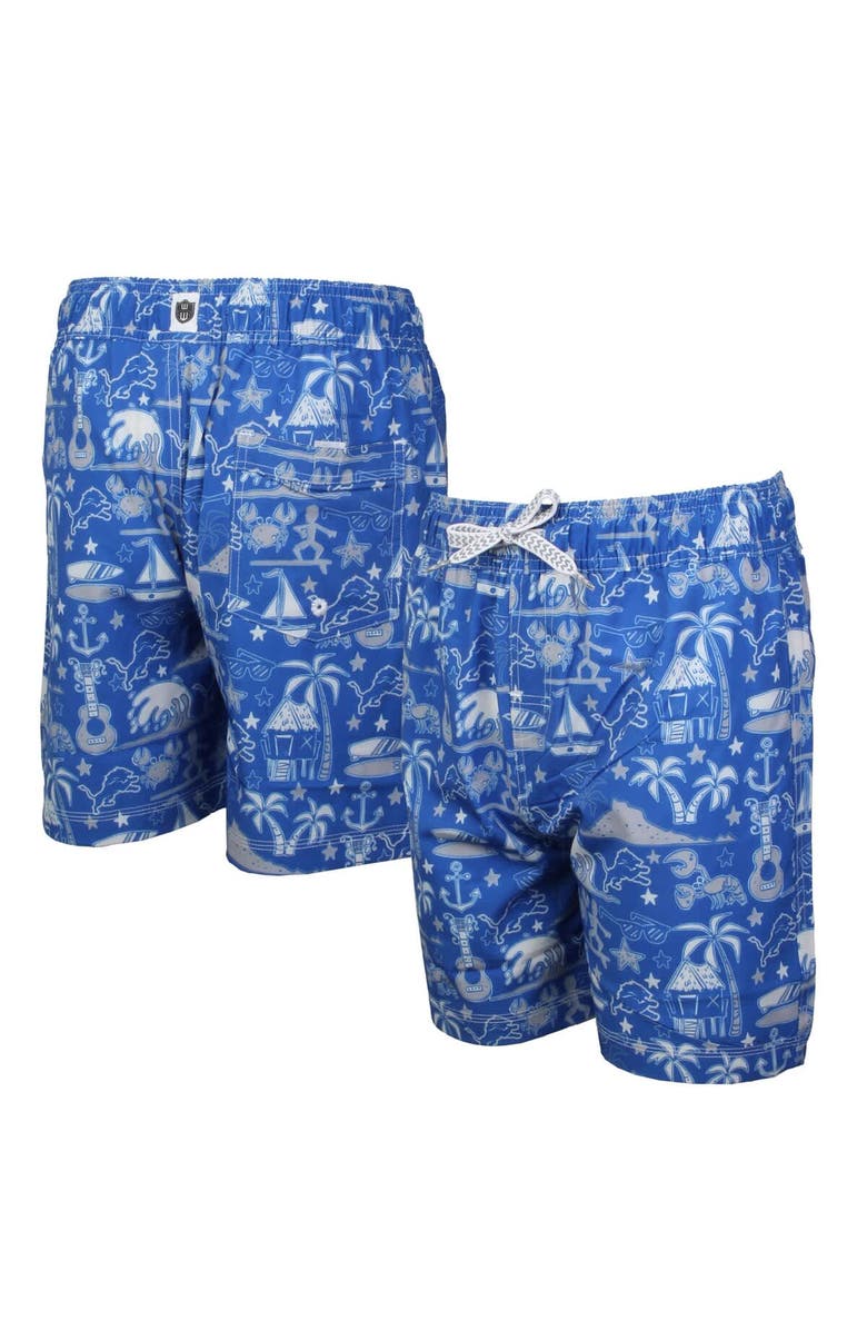 Wes & Willy Youth Wes & Willy Blue Detroit Lions Luau Swim Trunks ...