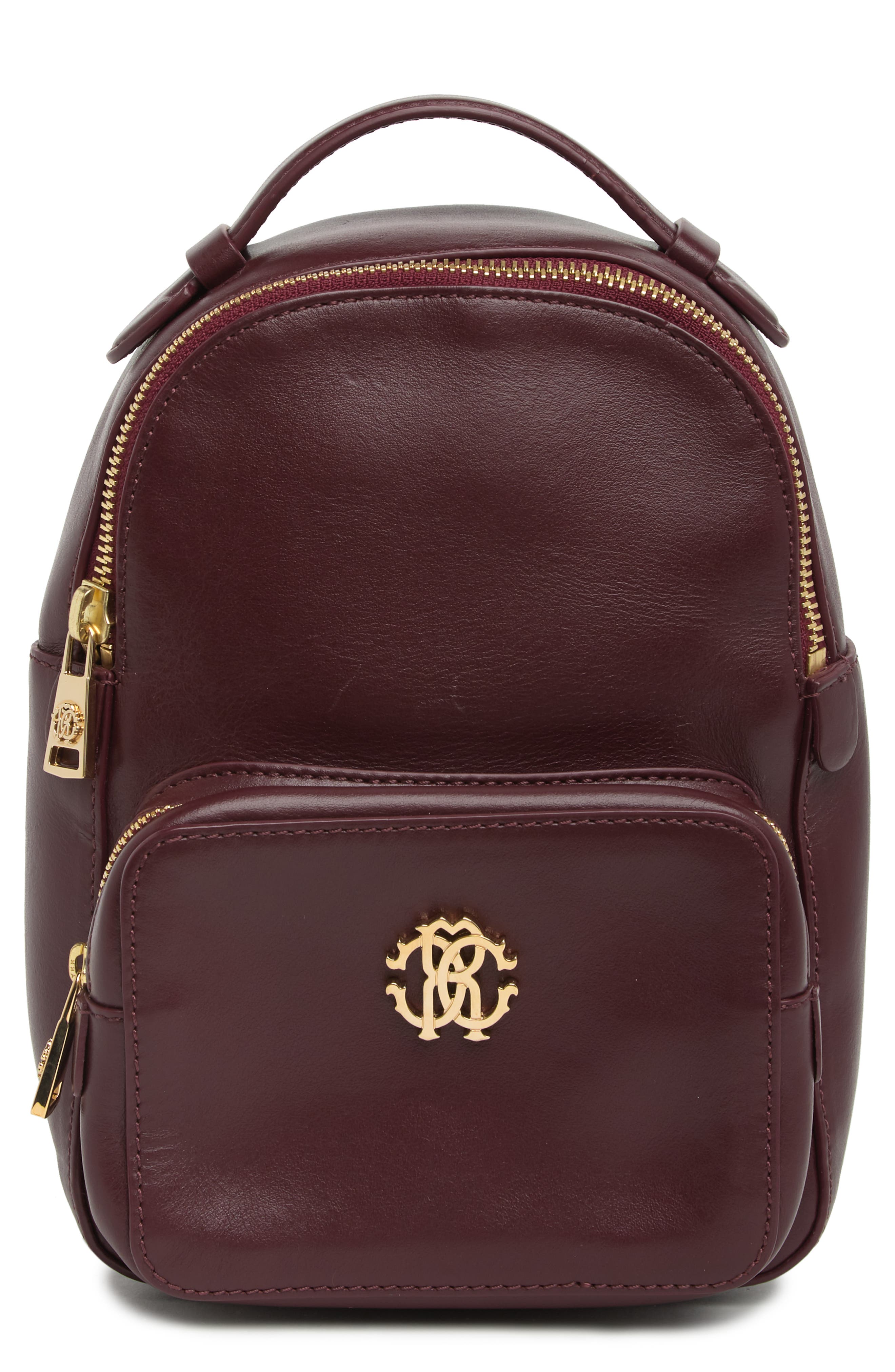 Roberto Cavalli Logo Leather Backpack | Nordstromrack