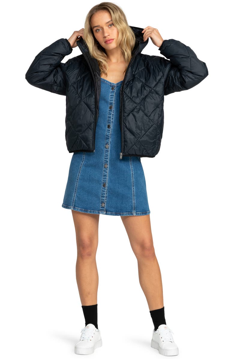 Roxy Wind Swept Quilted Zip-Up Hooded Jacket | Nordstromrack