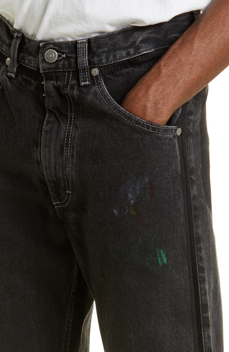 Maison Margiela Paint Splatter Rigid Straight Leg Jeans | Nordstromrack