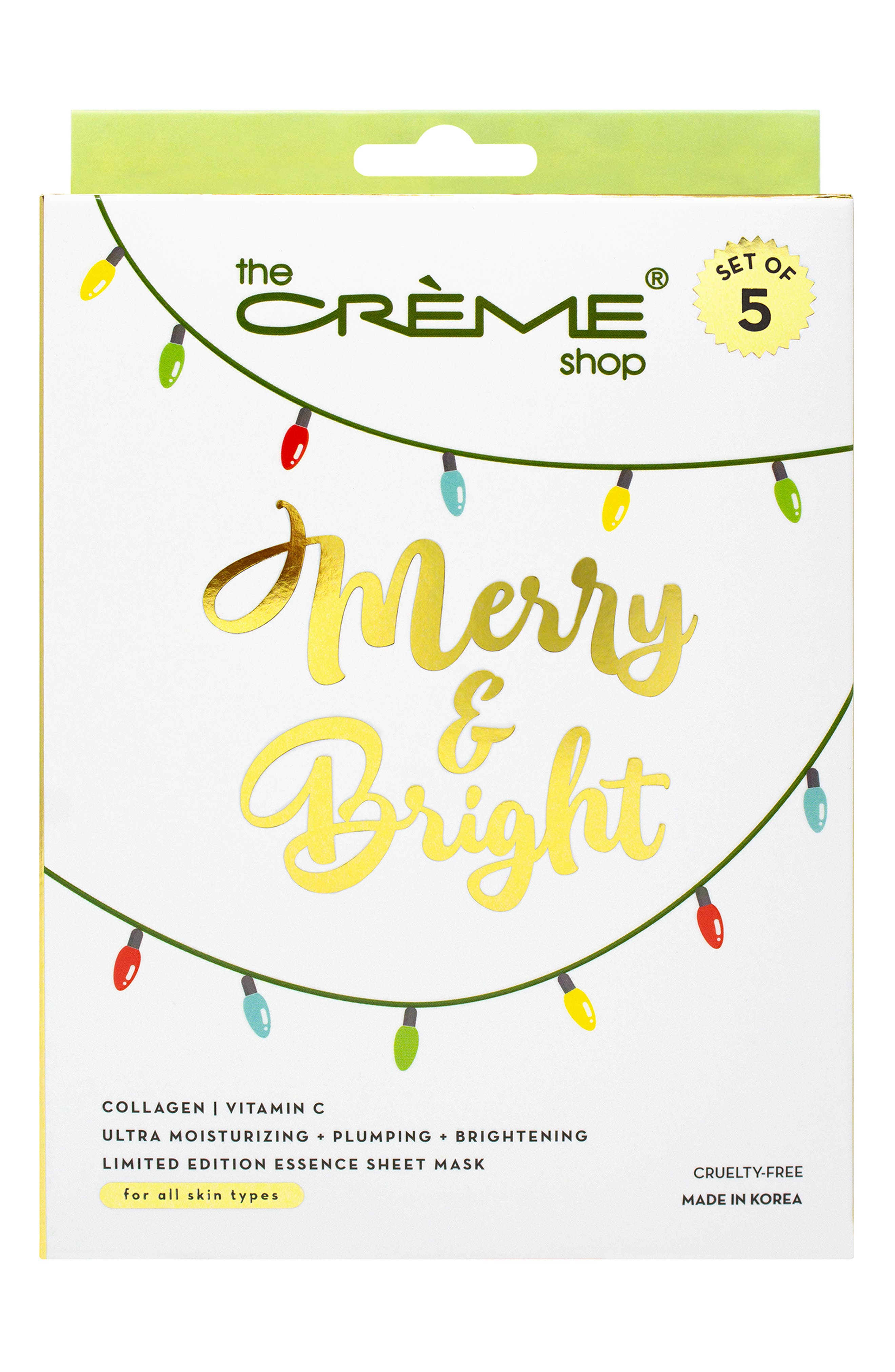 THE CREME SHOP Merry & Bright Sheet Mask - Set of 5 | Nordstromrack
