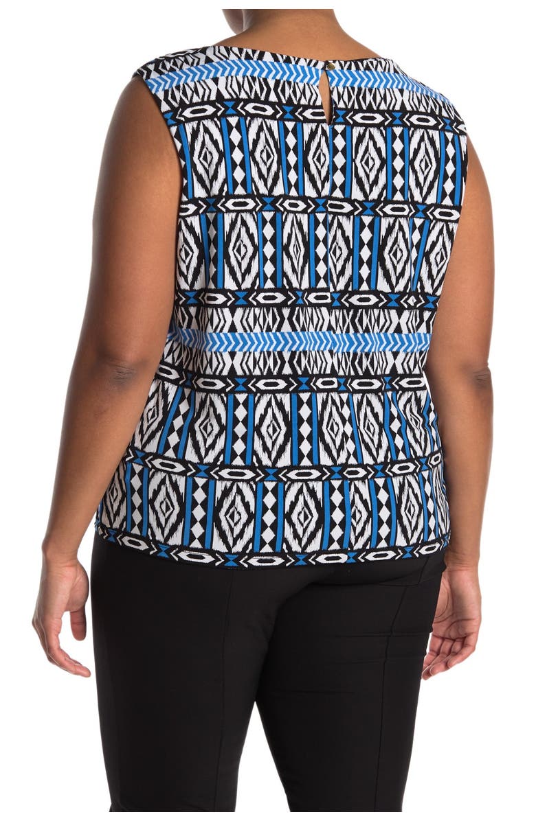 Calvin Klein Pleated Neck Geo Printed Tank | Nordstromrack