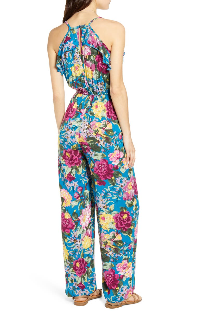 Band of Gypsies Amazonite Floral Print Jumpsuit | Nordstrom