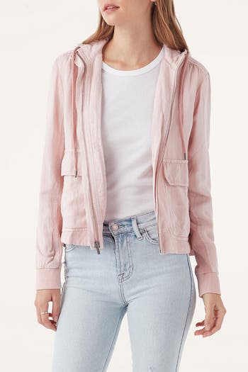 Splendid Hooded Zip Front Utility Pocket Jacket | Nordstromrack