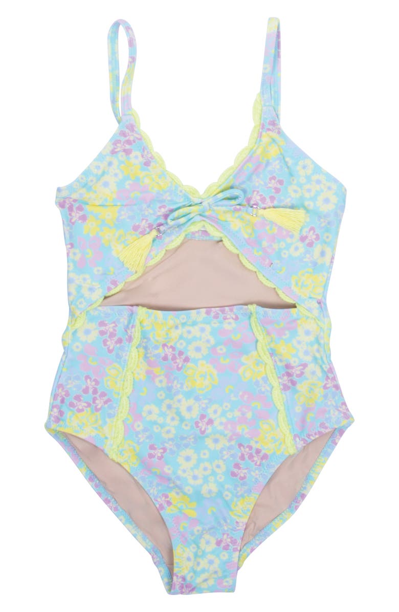 Shade Critters Kids' Watercolor Floral One-Piece Swimsuit | Nordstromrack