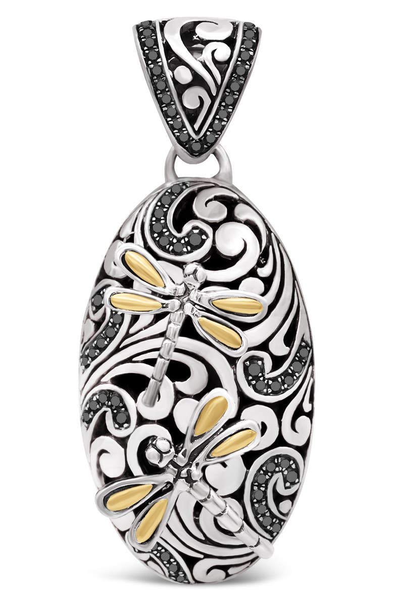 DEVATA Bali Filigree 18K Gold & Sterling Silver Black Spinel Dragonfly ...