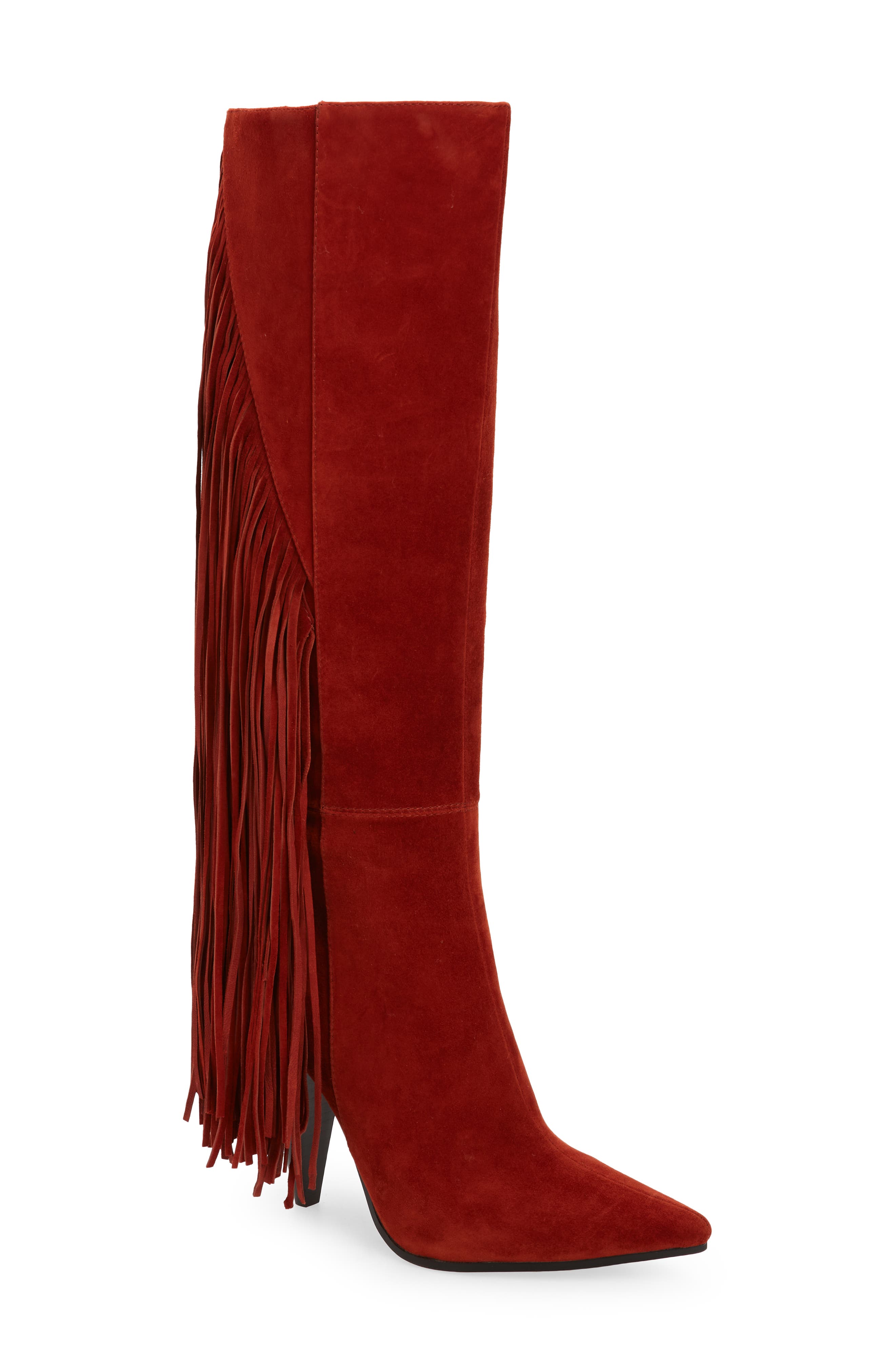 Jeffrey Campbell Galloping Knee High Fringe Boot (Women) | Nordstromrack