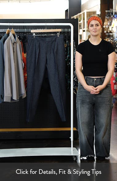 BOSS Perin Pleated Stretch Cotton & Virgin Wool Pants | Nordstromrack
