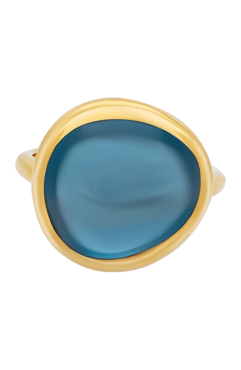 FRED OF PARIS Yellow Gold Blue Topaz Statement Stone Ring | Nordstromrack