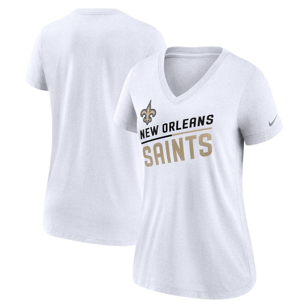 Nike Women's Nike White New Orleans Saints Slant Logo Tri-Blend V-Neck ...