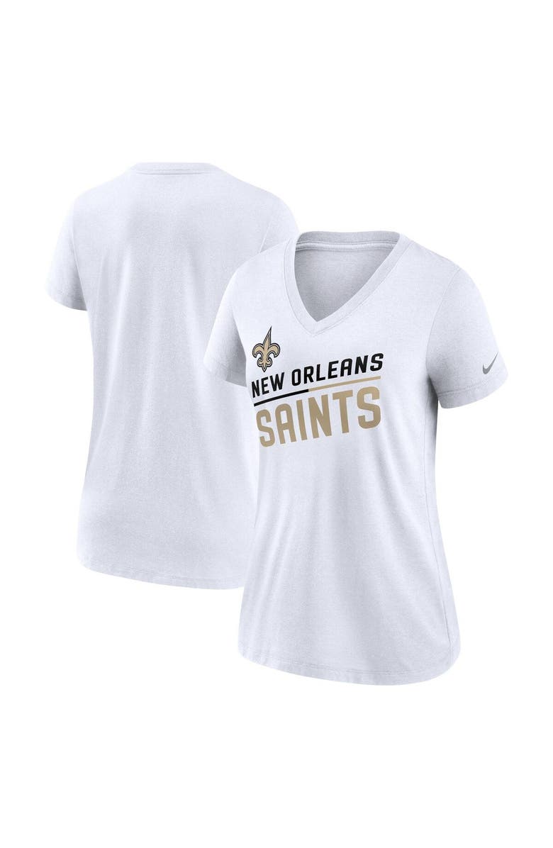 Nike Women's Nike White New Orleans Saints Slant Logo Tri-Blend V-Neck ...