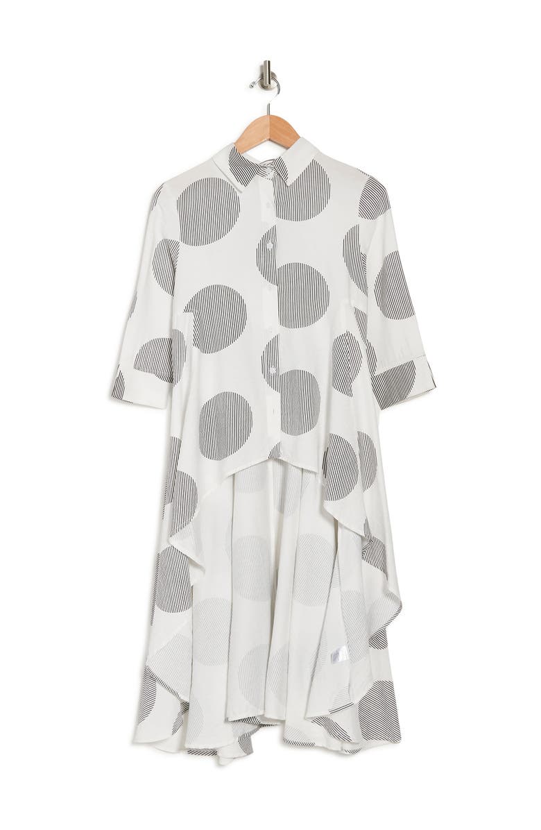PATRIZIA LUCA Elbow Length Sleeve Button Down High/Low Blouse ...