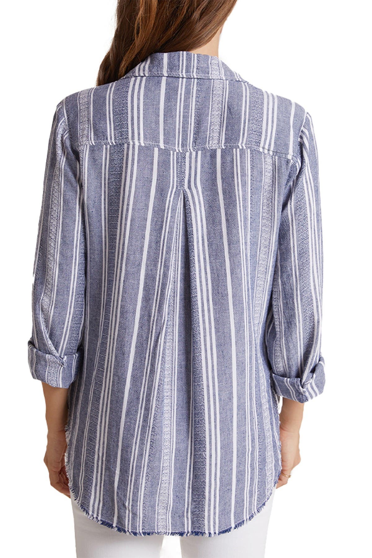 Cloth & Stone Frayed Hem Stripe Button Down Shirt | Nordstromrack