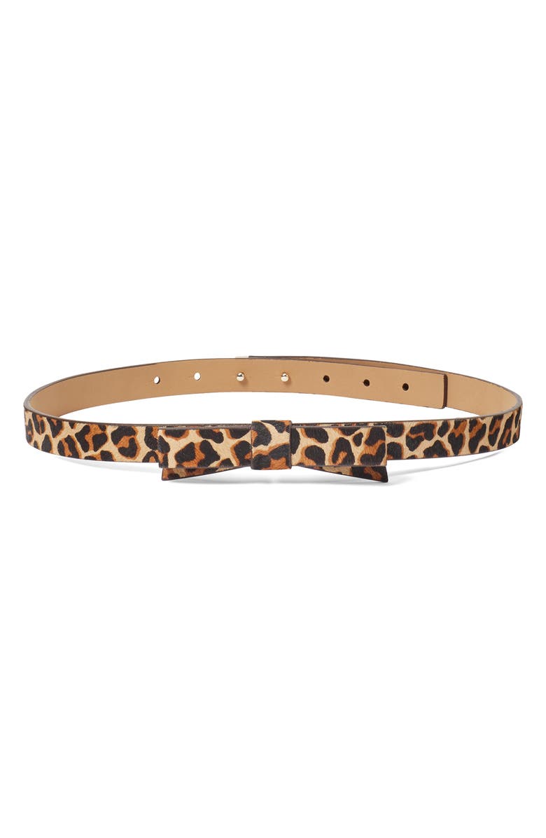 Kate Spade New York leopard genuine calf hair bow belt | Nordstromrack