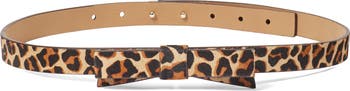 Kate Spade New York leopard genuine calf hair bow belt | Nordstromrack