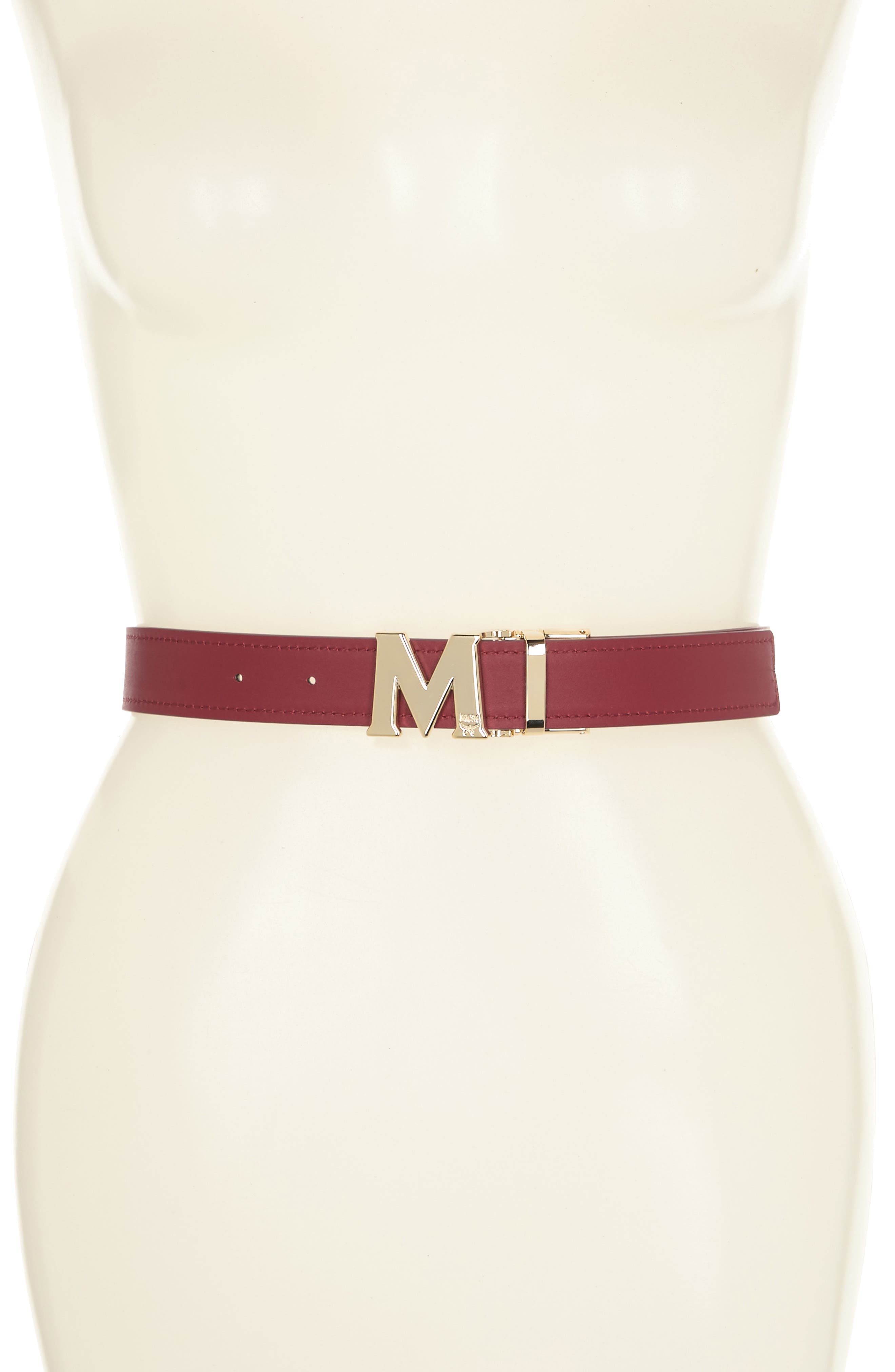 MCM Metallic Flat Leather Belt | Nordstromrack