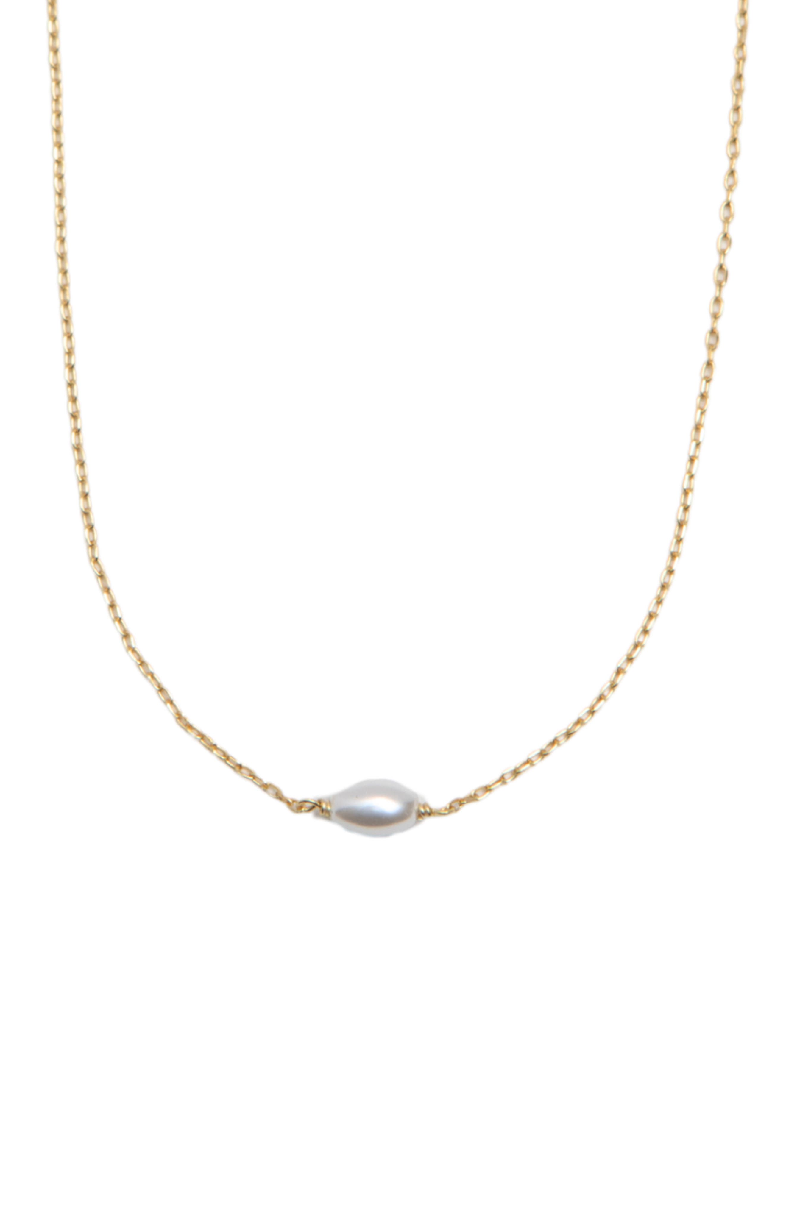 Argento Vivo Sterling Silver Faux Rice Pearl Pendant 18K Gold Plate ...