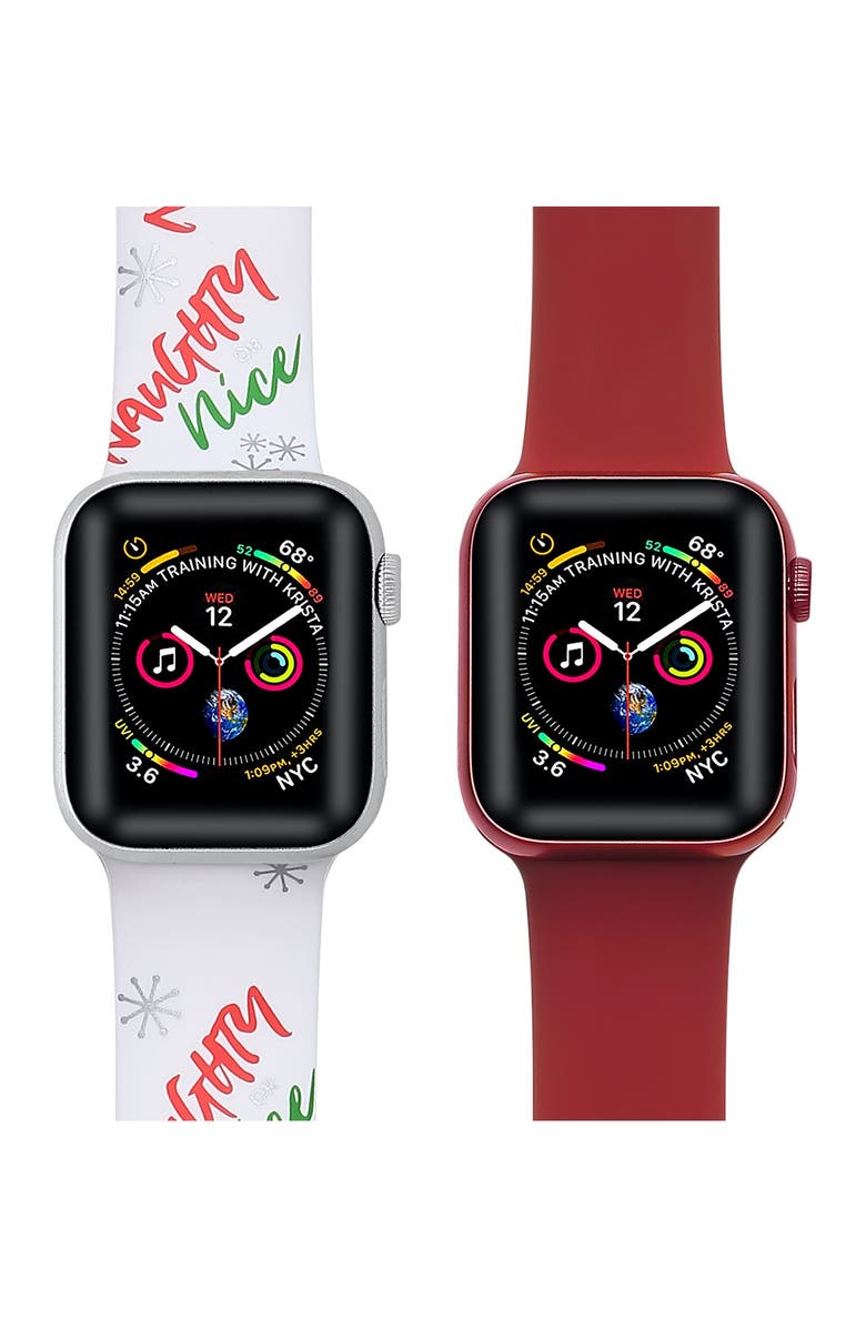 The Posh Tech Assorted 2-Pack Holiday Silicone Apple Watch® Watchbands ...