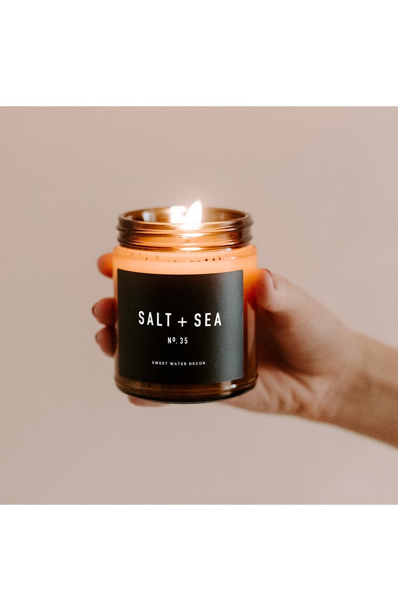 SWEET WATER DECOR Midnight Sea Amber Jar 9 oz. Soy Candle - Set of 2 ...