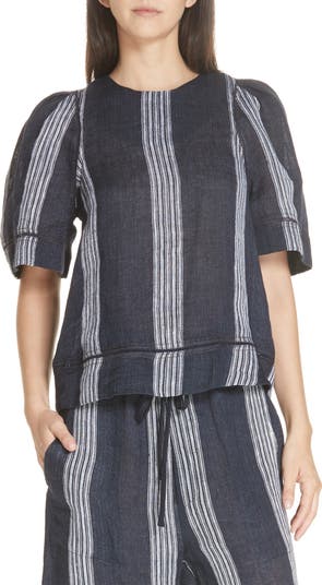 Sea Lyndee Linen Puff Sleeve Top | Nordstrom